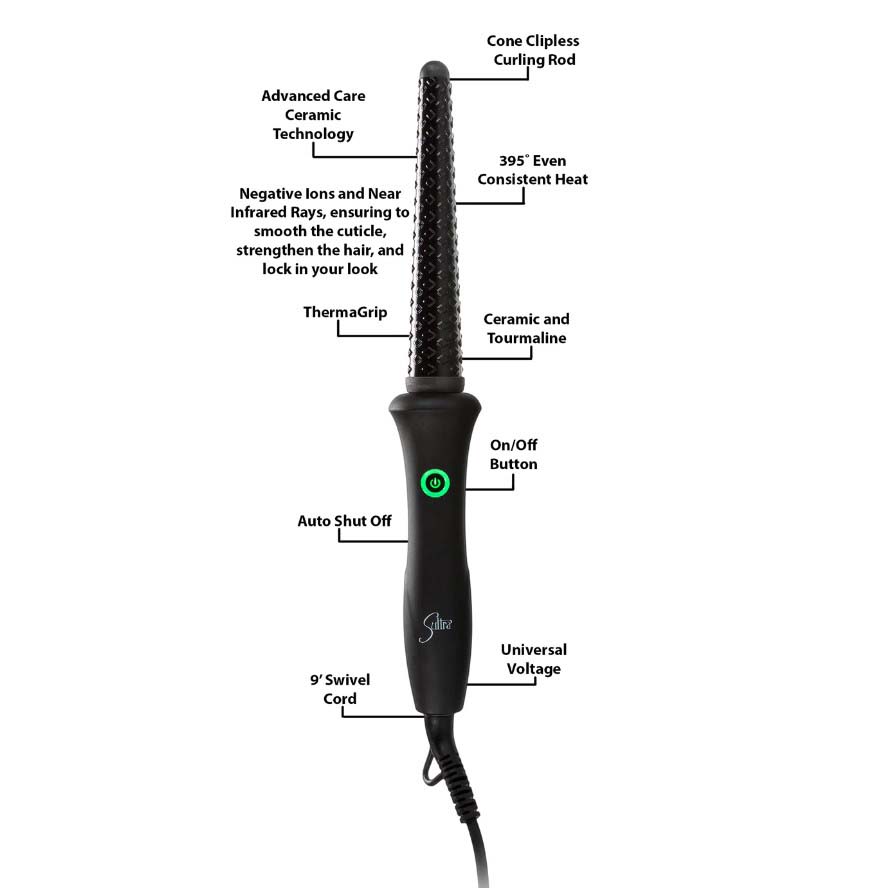 Bombshell Collection Cone Clipless Curling Wand Ecosmetics All Major Brands Fast Free